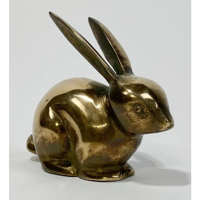 Vintage Brass Bunny Rabbit Paper Weight | Chairish