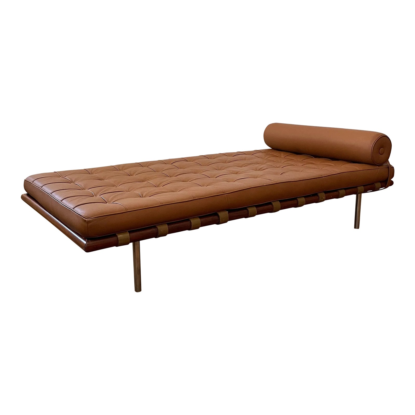 1970s Mies Van Der Rohe Barcelona Daybed for Knoll in Rosewood and Tan ...