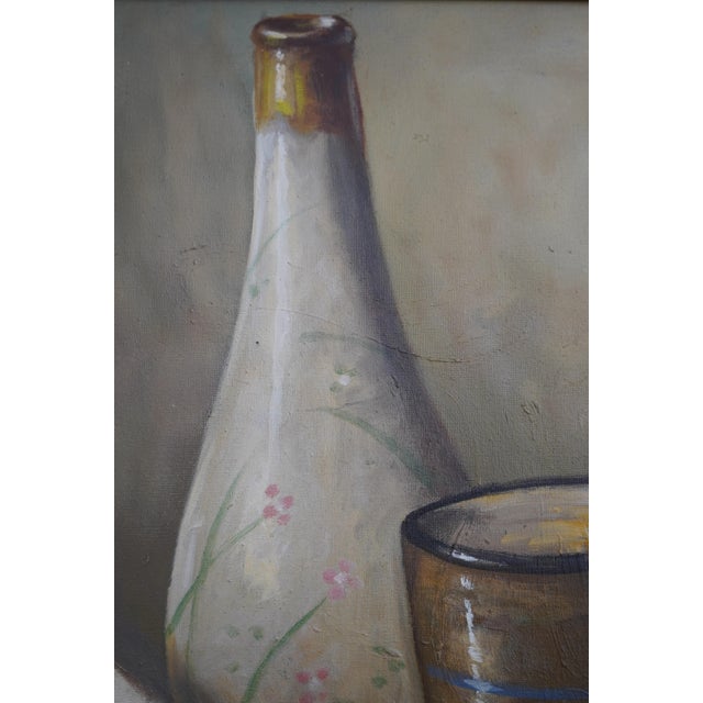 r.martin Artist Signed Still Life Oil Painting on Canvas | Chairish
