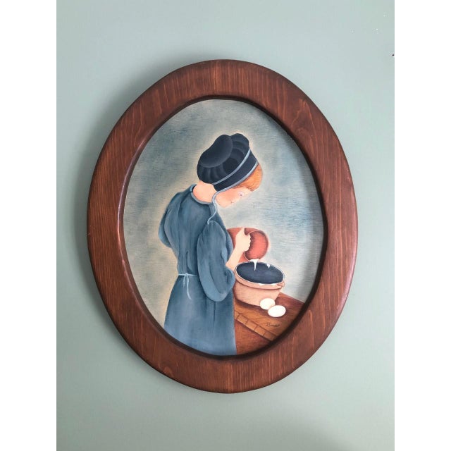 Portrait of an Amish Girl Oil Painting, Framed | Chairish