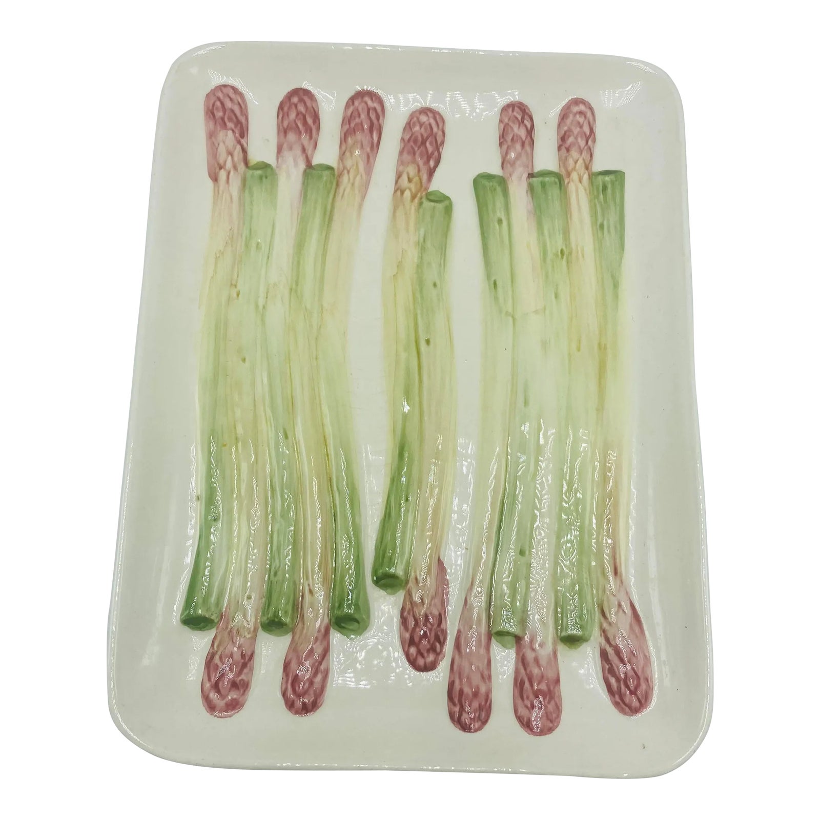 Italian Ceramic Asparagus Platter | Chairish