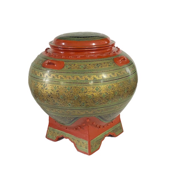 Museum Burmese Temple Offering Box /Vessel | Chairish