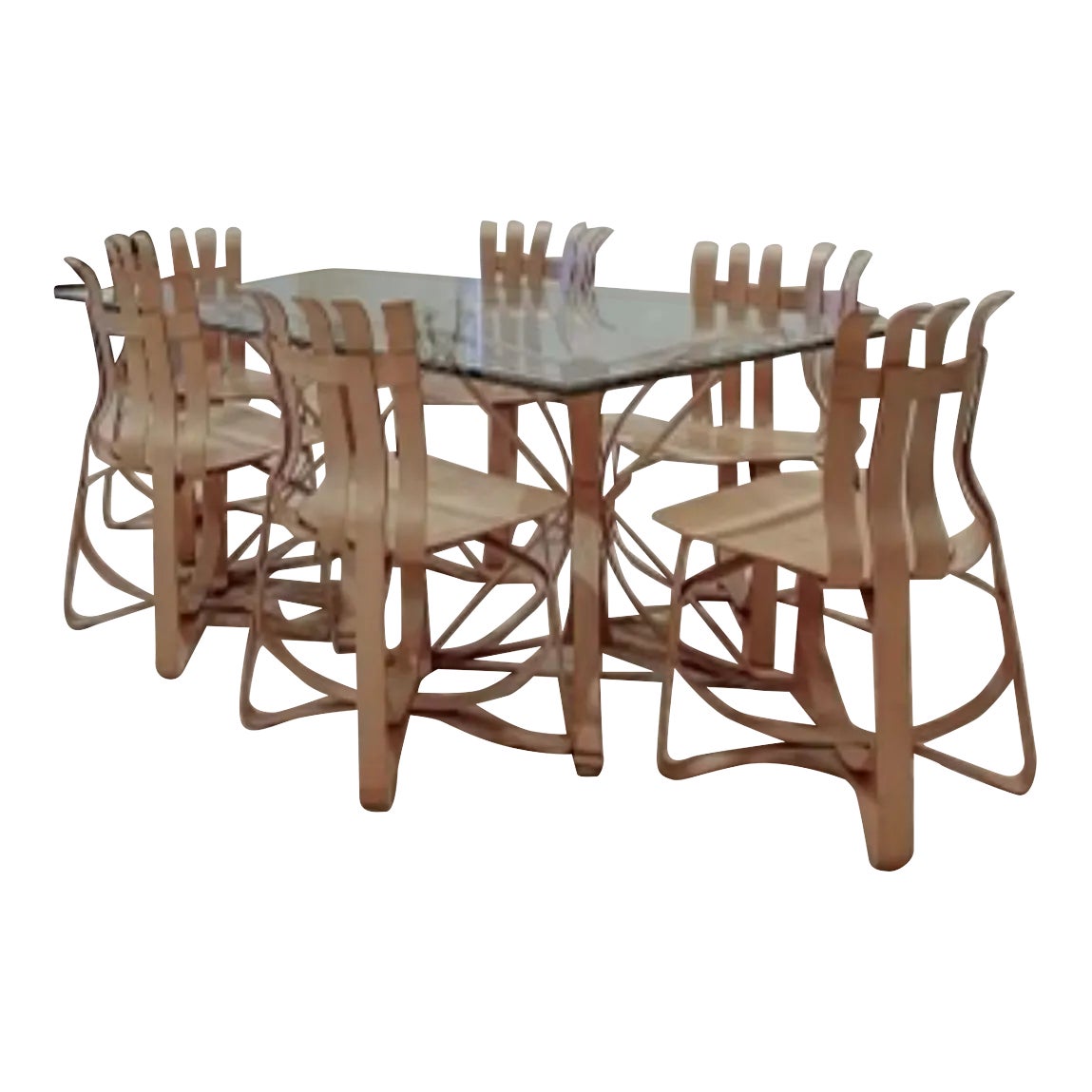 1990s Hat Trick Chairs + Face Off Table Bases by Frank Gehry for Knoll ...