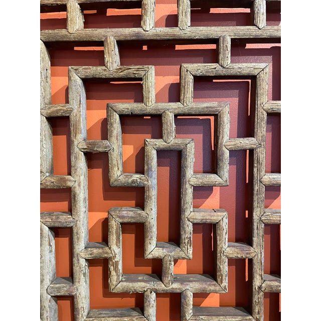 Early Pair of Chinese Wooden Screens | Chairish