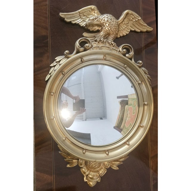 Mid 20th Century Federal Style Gold Eagle Convex Mirror Bullseye Mirror ...