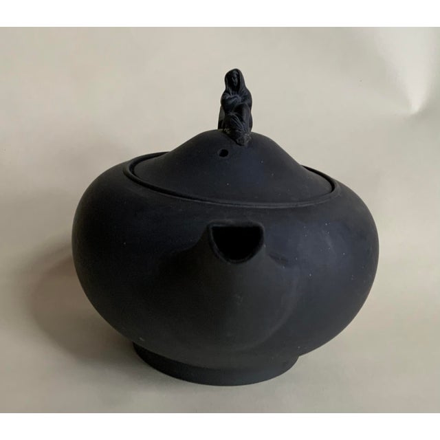 Early 1900s Wedgwood Black Basalt Sybil Tea Pot | Chairish