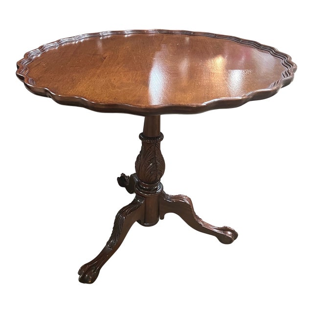 Vintage-Inspired Mahogany Tilt-Top Pie Crust Table | Chairish