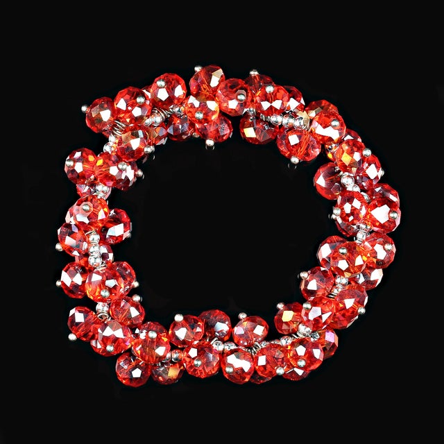 Perfect Holiday Sparkly Red Bracelet | Chairish
