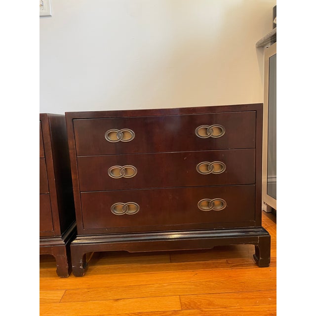Mid Century Henredon Ming Nightstands Michael Taylor | Chairish