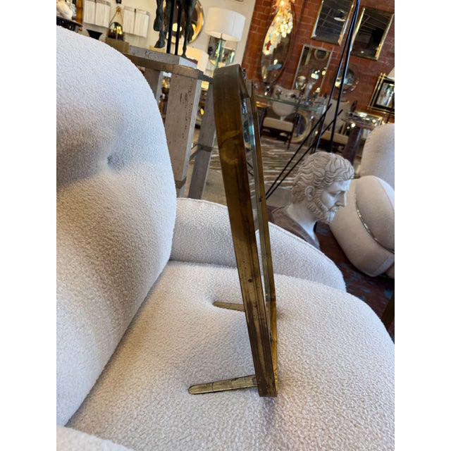 Vanity Mirror With Curved Frame Crest, 1950s | Chairish