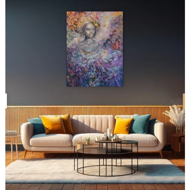 "Black Lilia" Contemporary Painting | Chairish