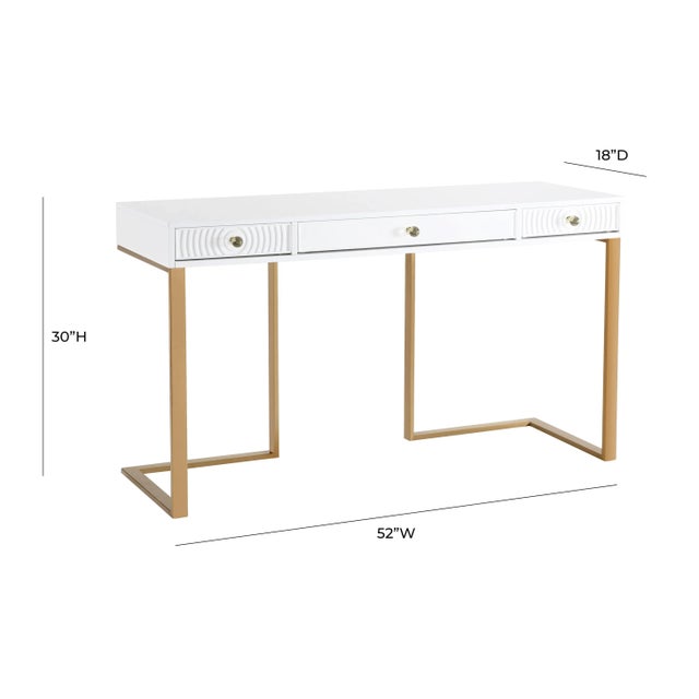 Janie White Lacquer Desk | Chairish