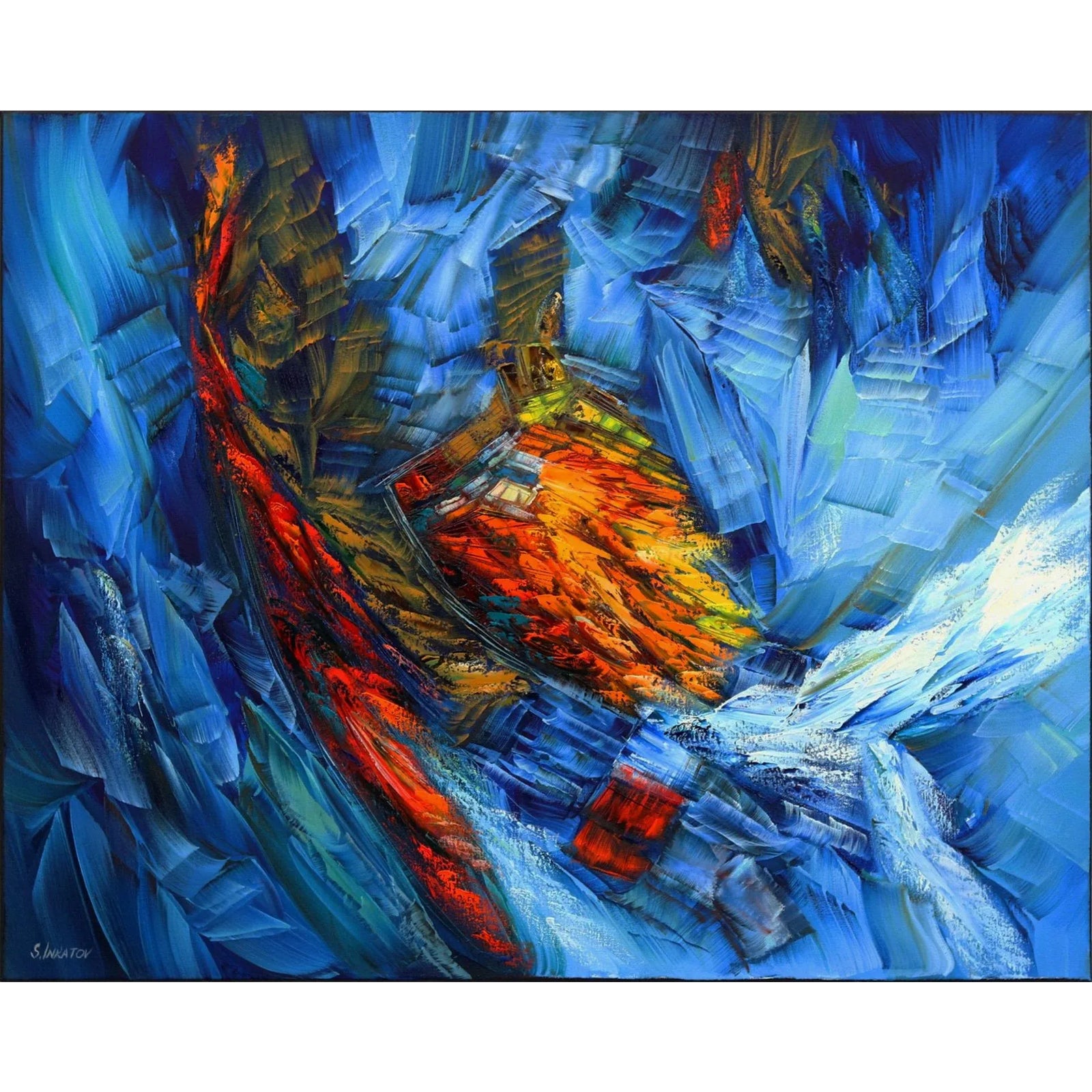 "Blue Eternity" Contemporary Abstract Oil Painting by Sergei Inkatov ...