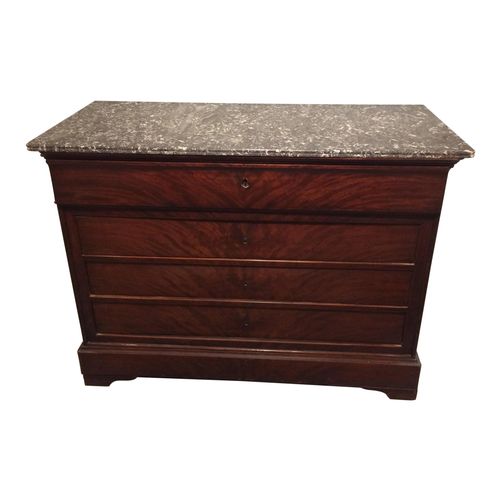 Louis Philippe Three Drawer Desk Commode | Chairish