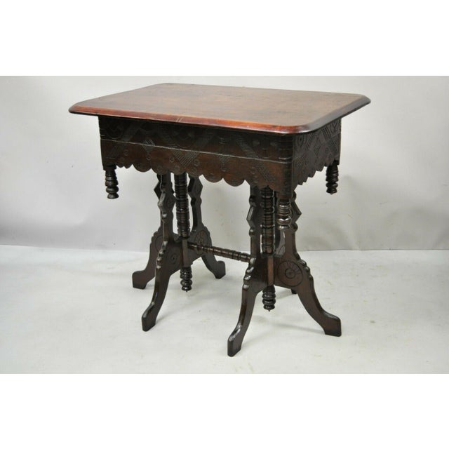 Antique Eastlake Victorian Aesthetic Movement Carved Walnut 6 Leg ...