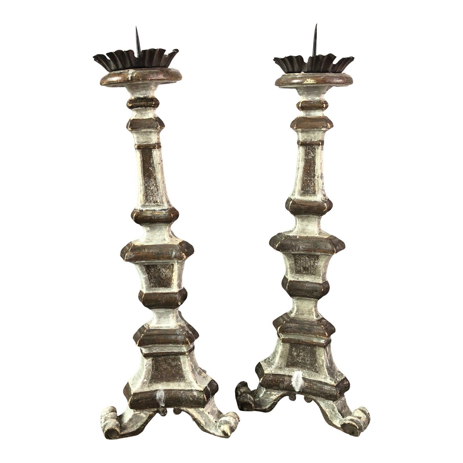 Antique Italian Candle Sticks - a Pair | Chairish
