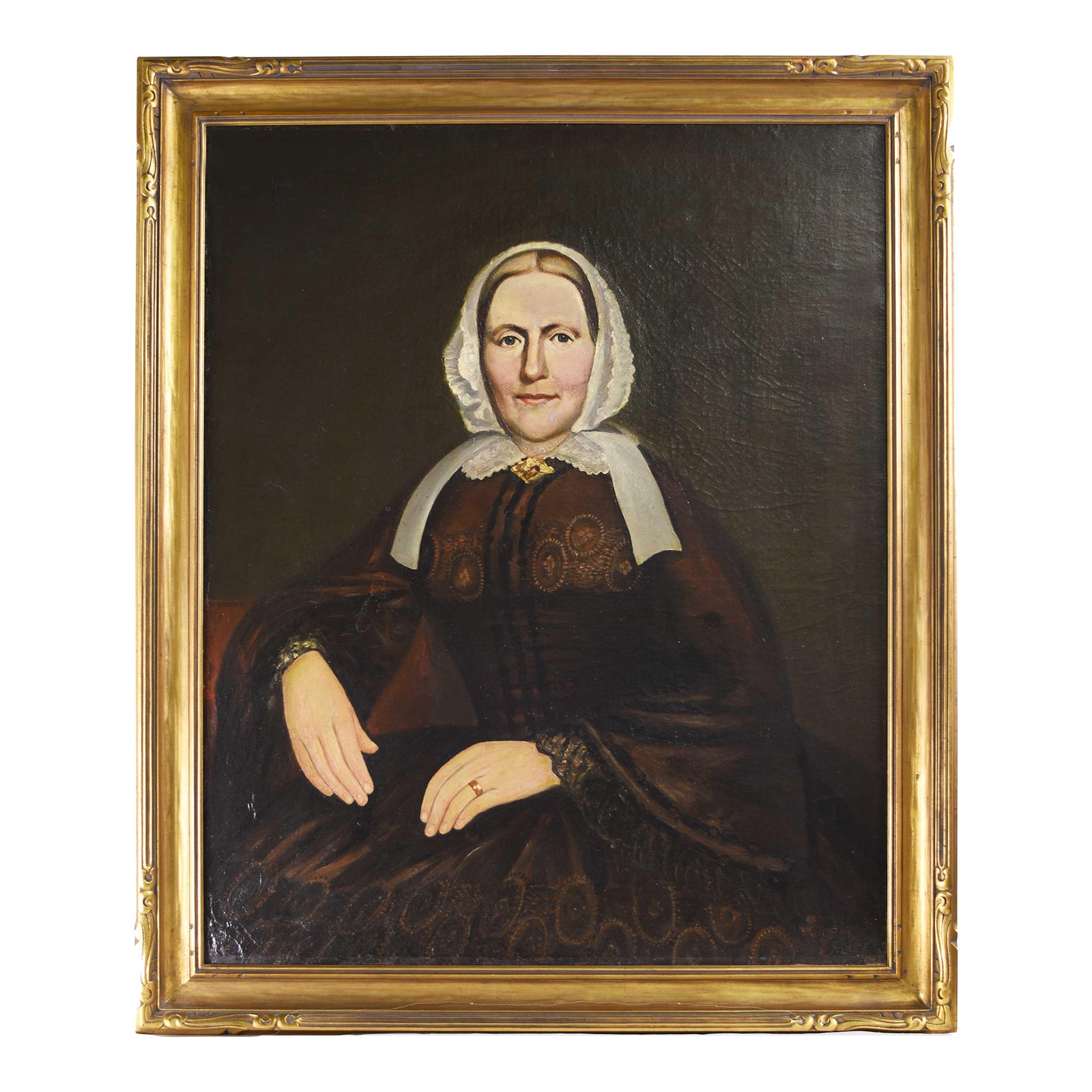 1857 Portrait of a Lady Original Oil on Canvas American Attributed to ...