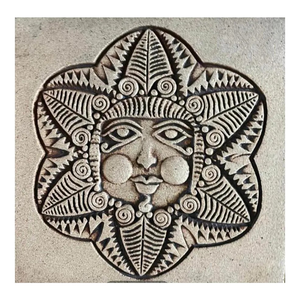 Vintage 1970s Studio Pottery Sun Tile Wall Art Signed by John Wenzel ...