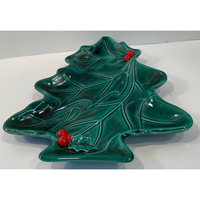 Vintage Ceramic Holiday Tree Serving Dish | Chairish