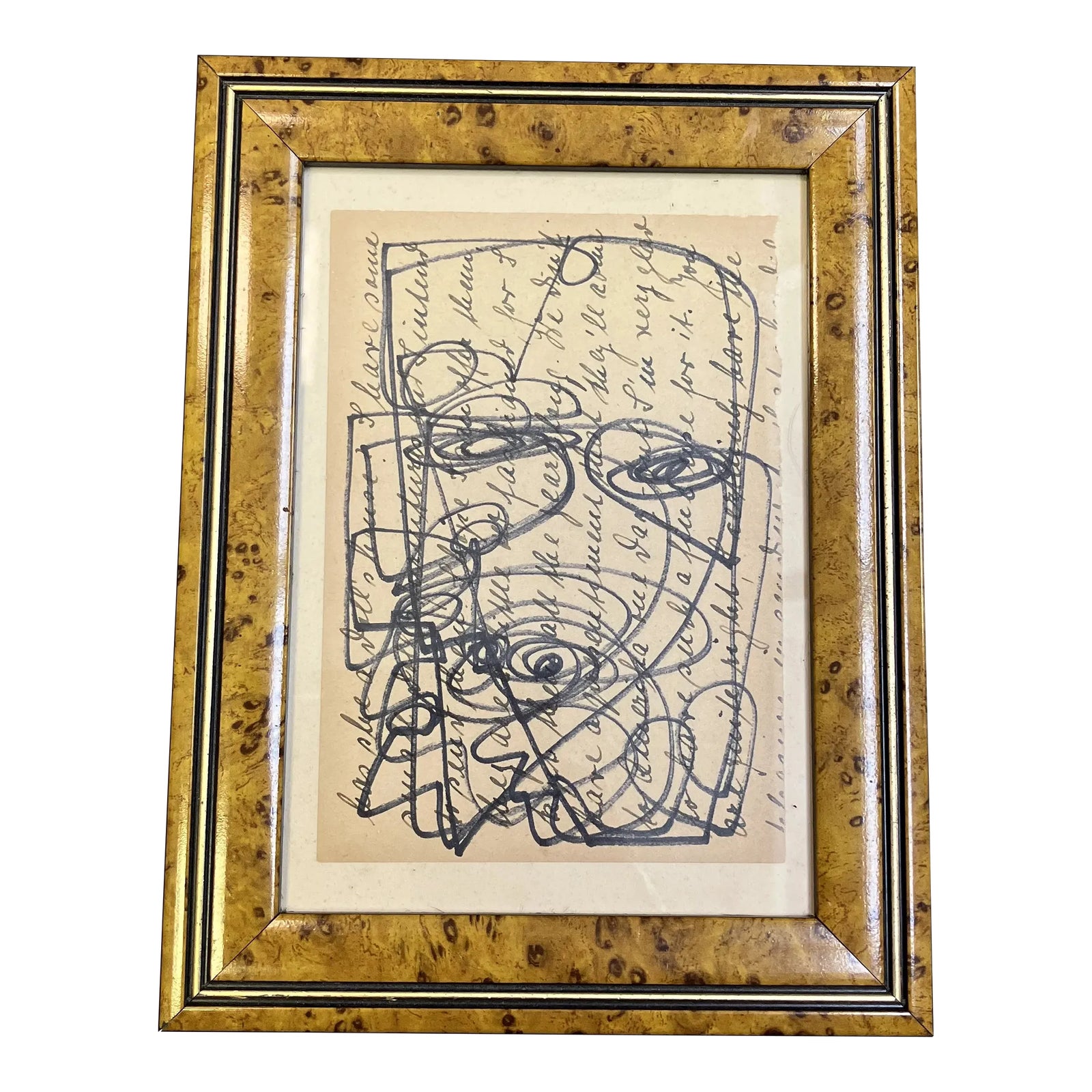 Contemporary Original Wayne Cunningham Abstract Marker Drawing | Chairish