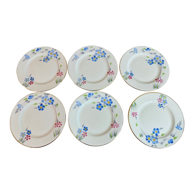 Vintage Set of 6 Bone China Plates by Sutherland | Chairish