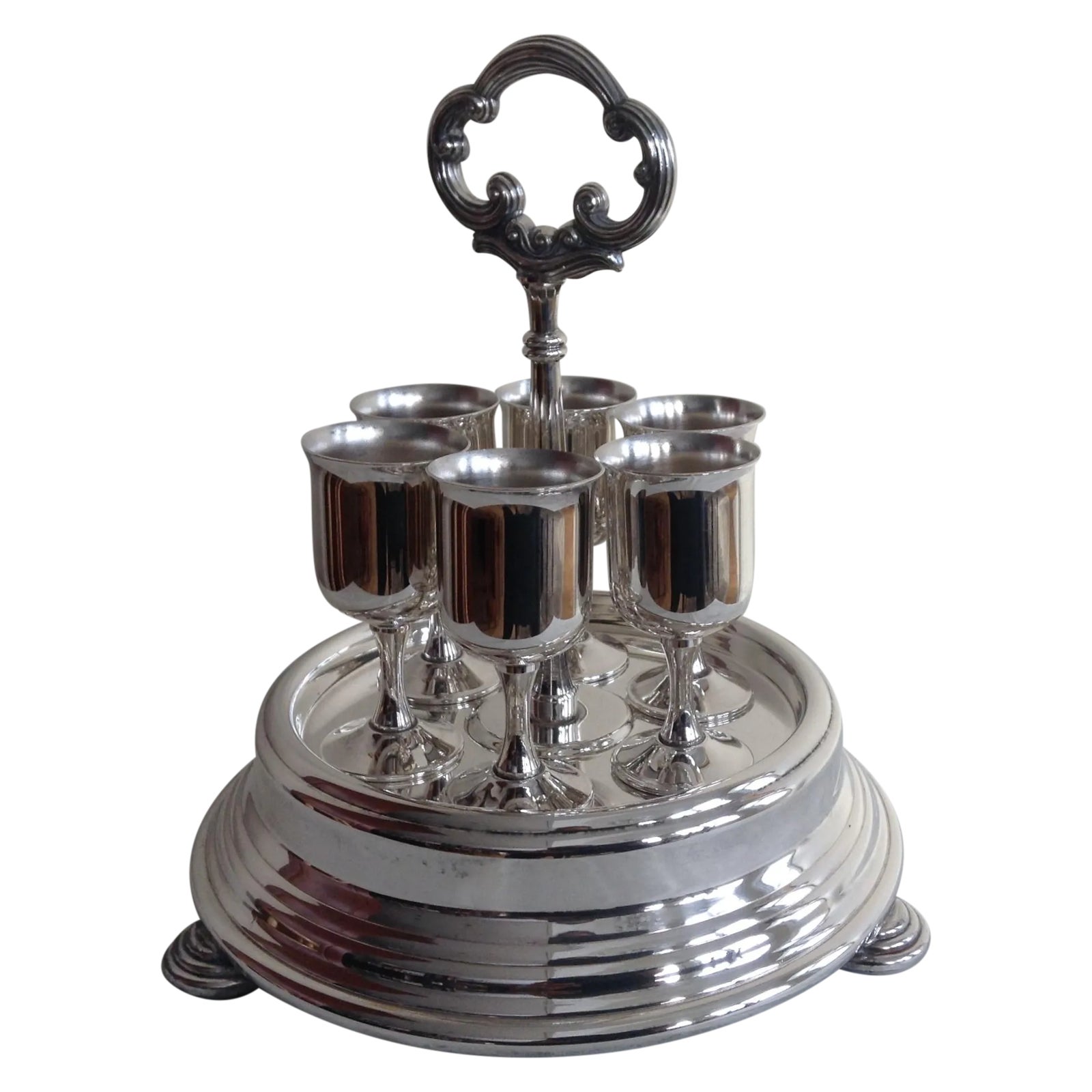 Vintage C1970's Taunton Silversmith Silver Cordials & Caddy Holder -7 ...