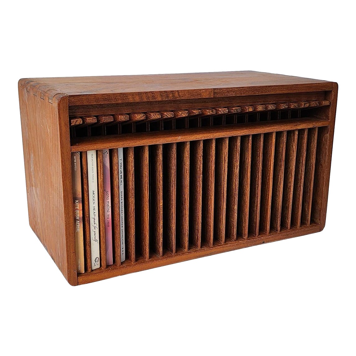 Vintage Kalmar Teak Wood CD Rack | Chairish