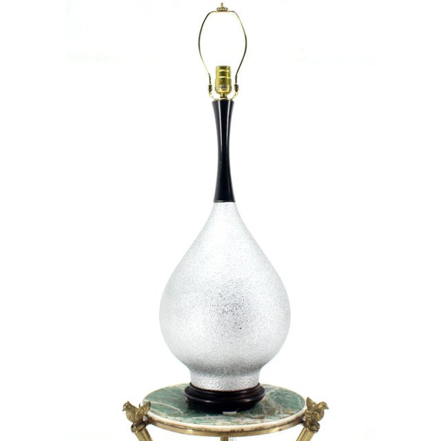 Mid Century Modern Silver Finish Table Lamp | Chairish