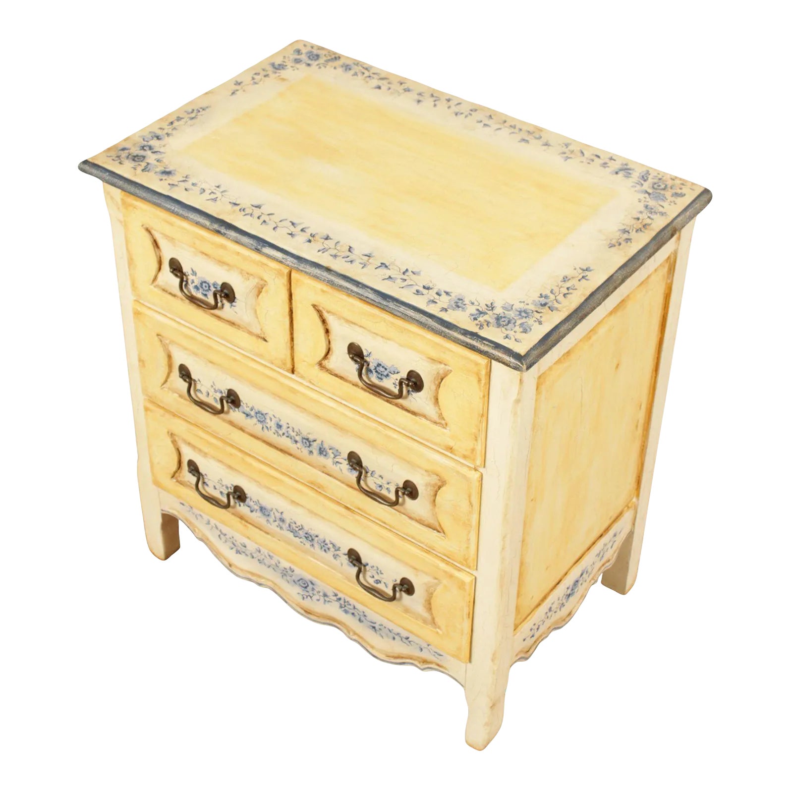 1990s Habersham Plantation Country French Style Paint Decorated Chest ...