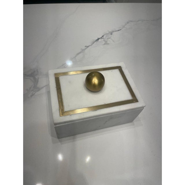 Transitional Modern Marble Trinket Box | Chairish