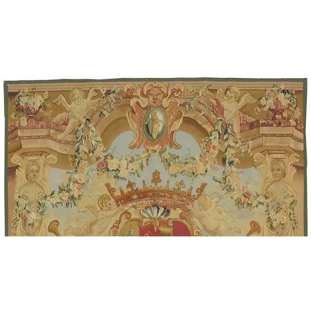 Vintage Woven Crest Tapestry | Chairish