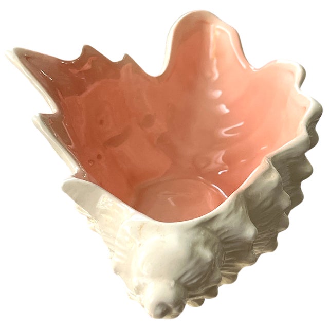 1970's Vintage Fitz and Floyd Porcelain Pink and White Clam Shell ...