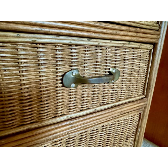 1980s Vintage Wicker Cupboard | Chairish