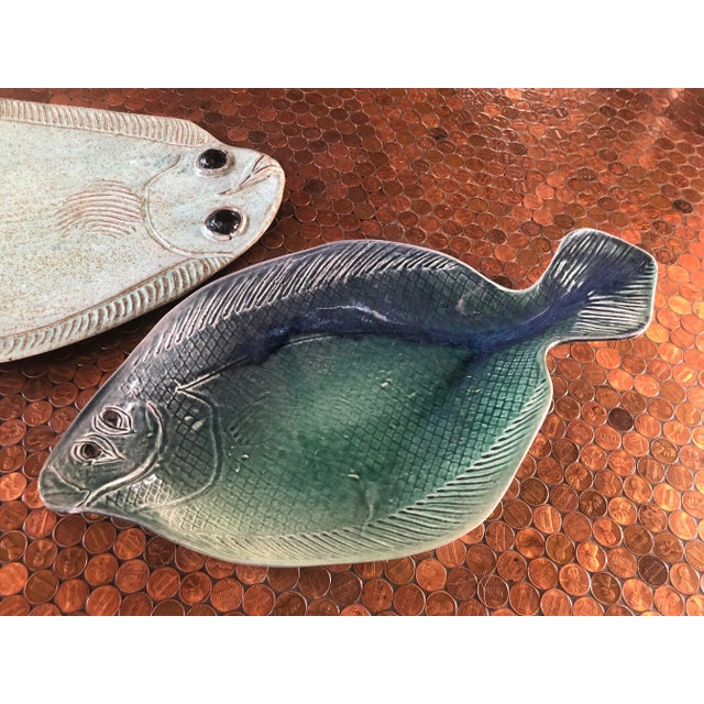 Early 21st Century Ann Gerrity (Ann Elizabeth) Studio Ceramic Flounder ...