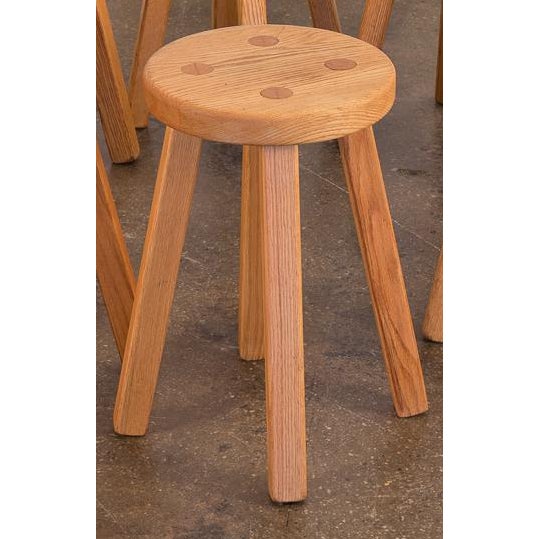 Vintage American Craft Oak Stool | Chairish
