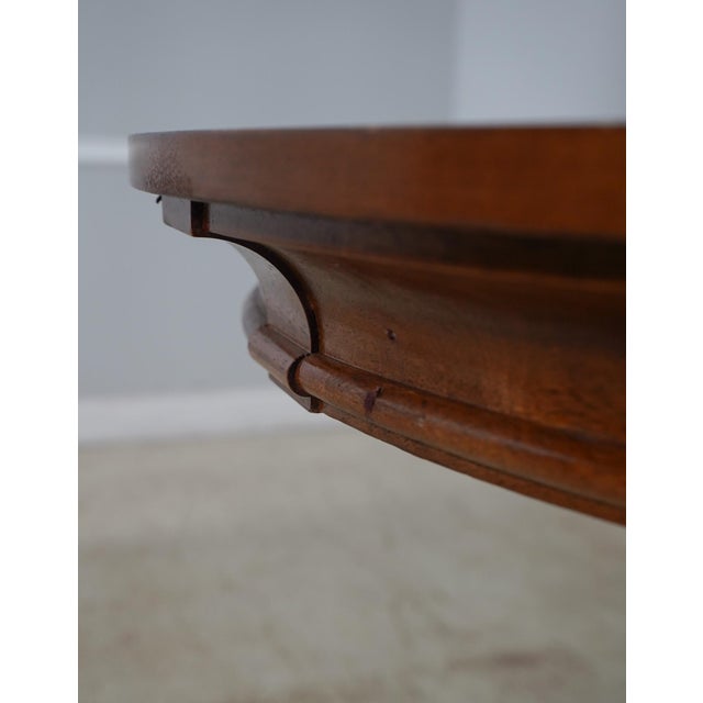 Round Inlaid Top Oak High Top Pub Table | Chairish