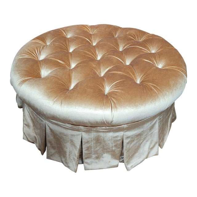 Large Gold Tufted Ottoman Chairish