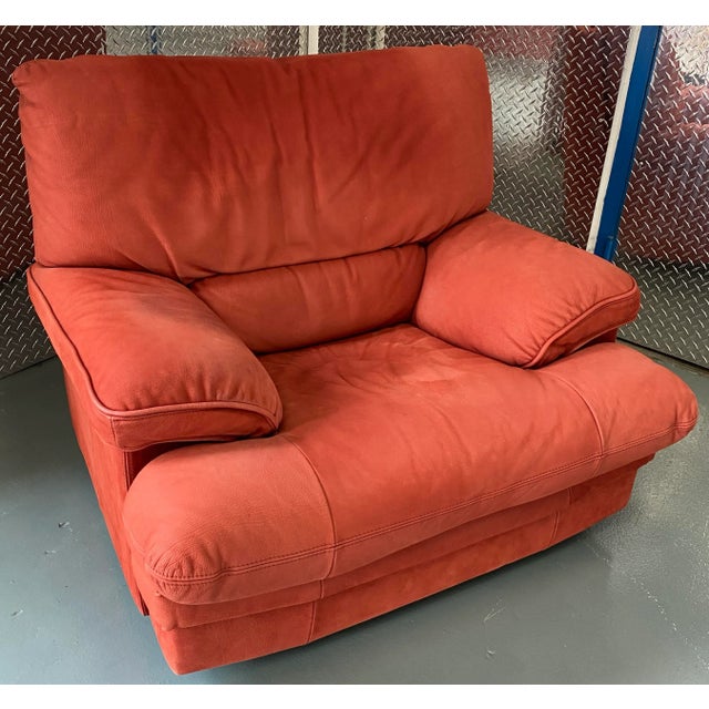 Salotti Italian Leather 2 Seater Sofa and Lounge Chair Set | Chairish