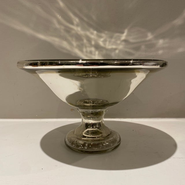 Antique Victorian Mercury Glass Footed Bowl | Chairish