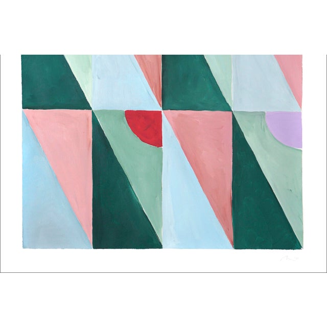 2022 "Pastel Tiles Combo Grid" Diptych Acrylic Painting on Watercolor ...