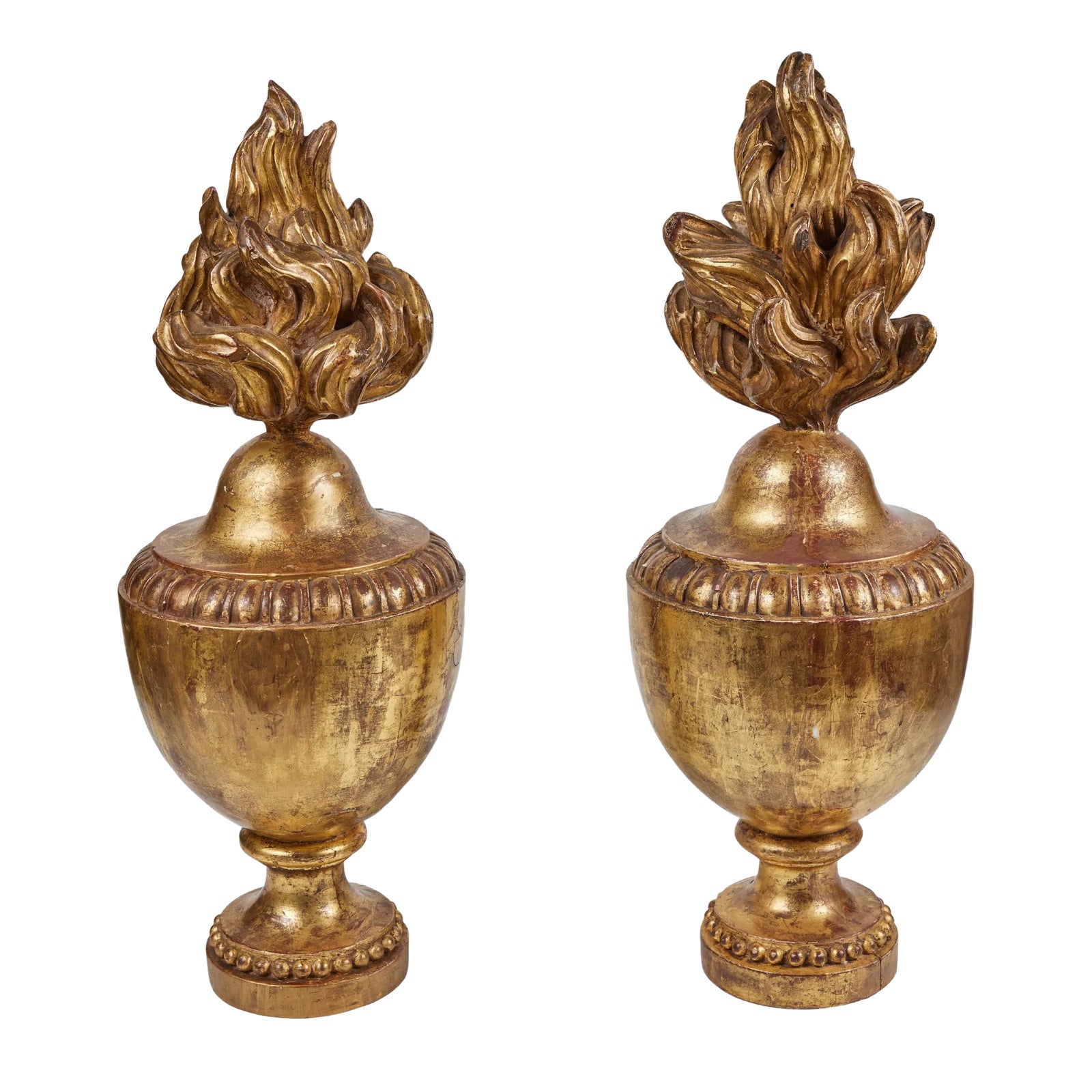 Italian, Giltwood Finials - A Pair | Chairish