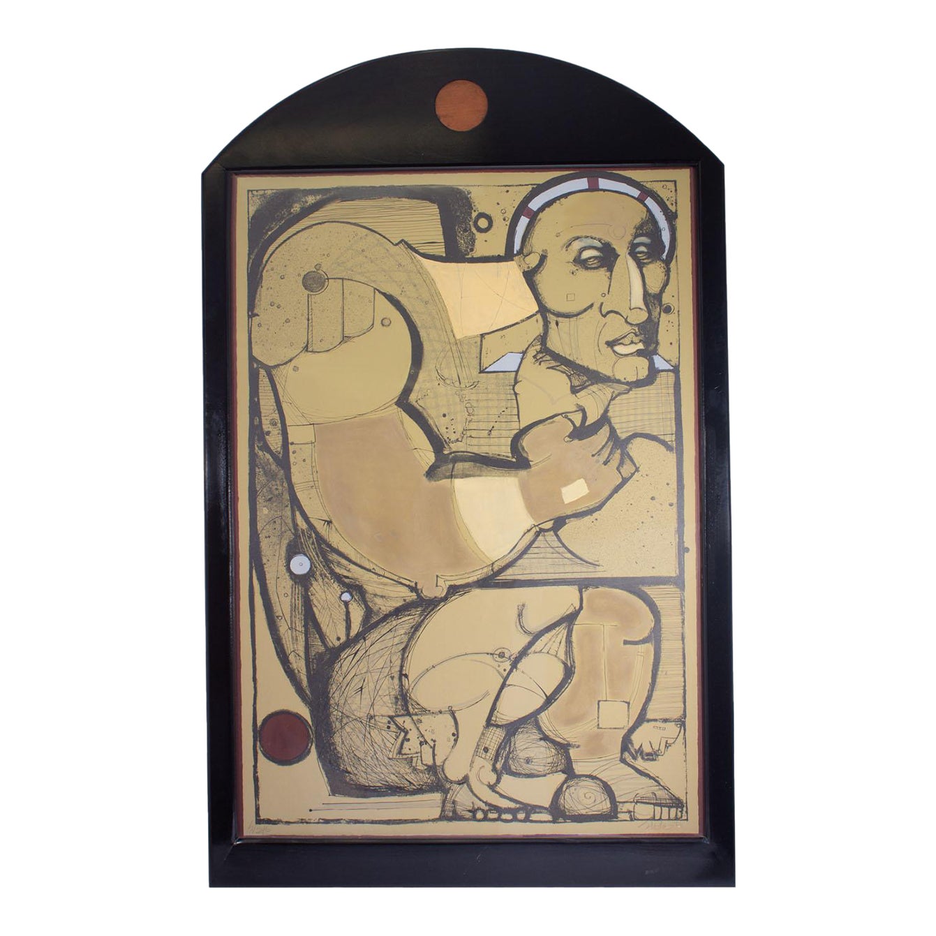 Abstract Lithograph of a Figure by Slade Graves | Chairish