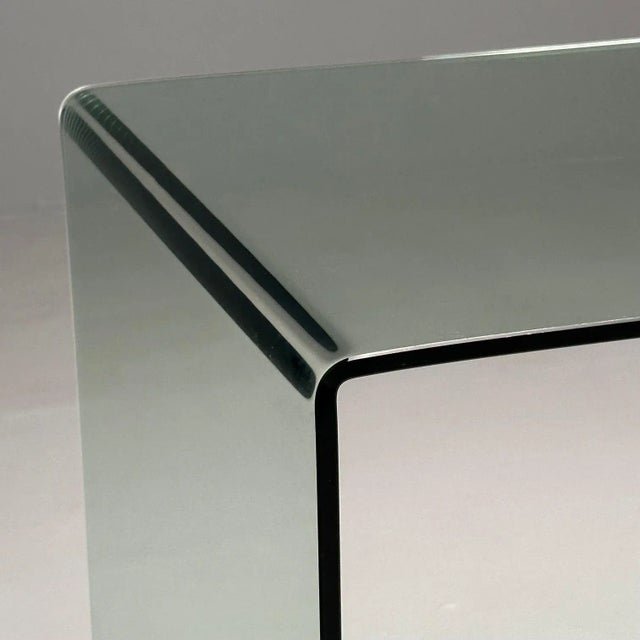 Mid-Century Modern, Glass Waterfall Console Table, American | Chairish