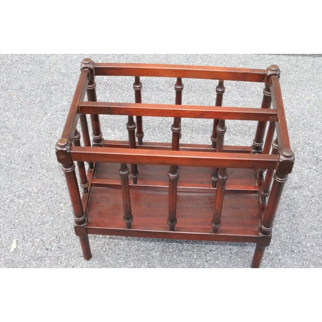 Mid 20th Century Antique Ornate English Mahogany Magazine Rack ...