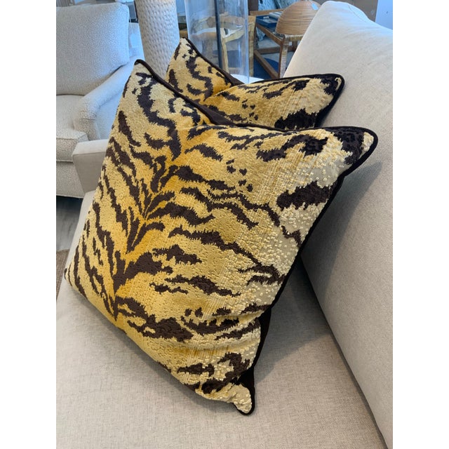 Pair of Custom Tiger Print Pillows | Chairish