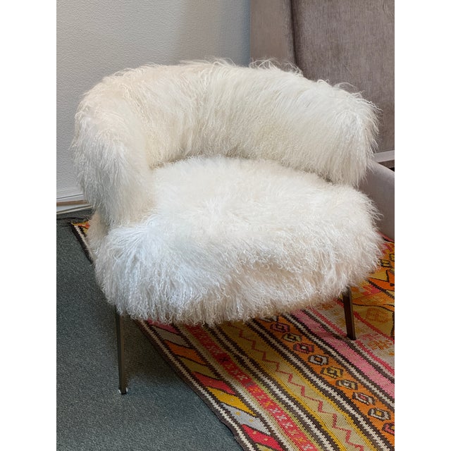 Interlude Home Darcy Sheepskin Arm Chair | Chairish