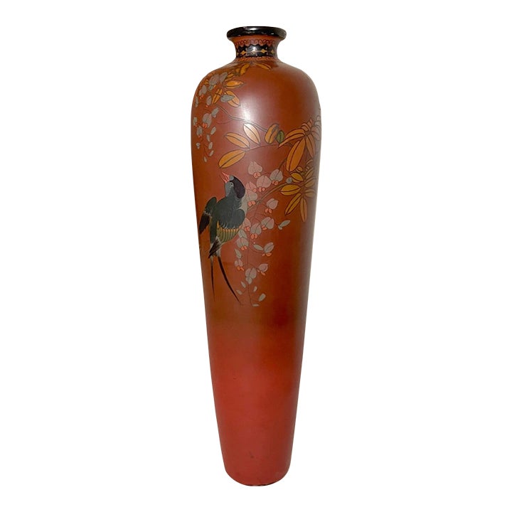 Big Antique 19th Century Japanese Meiji Red Totai Cloisonné Porcelain ...