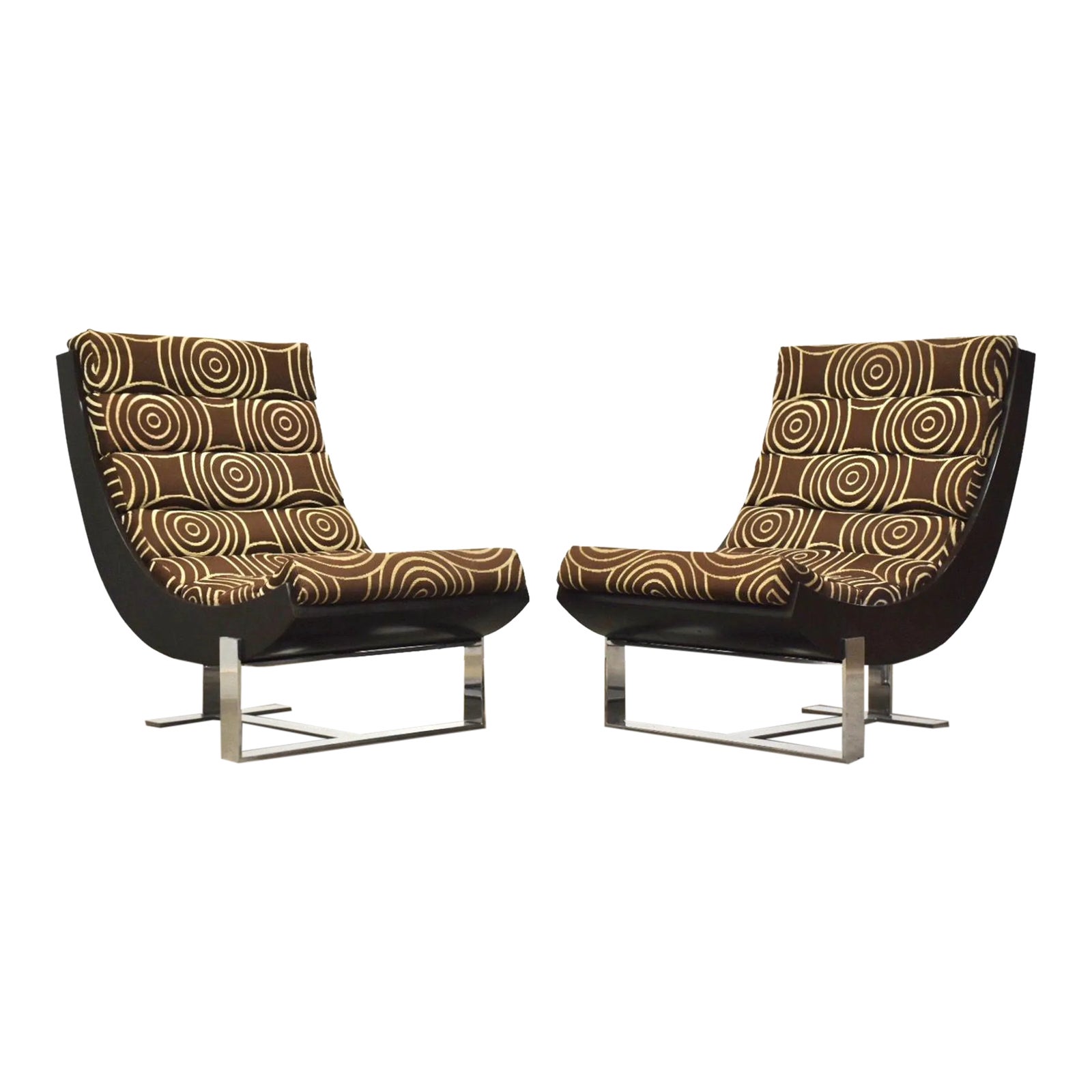 Modern Scoop Lounge Chairs - a Pair | Chairish
