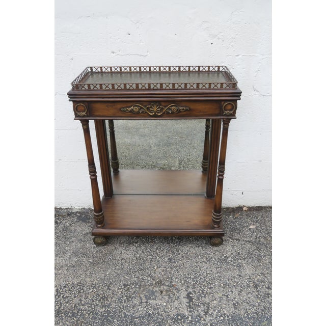 Carved Flowers Top Small Server Console Table | Chairish