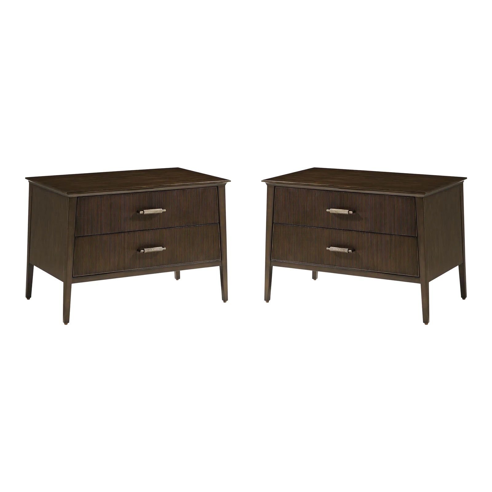 Pair of Modern Low Nightstands | Chairish